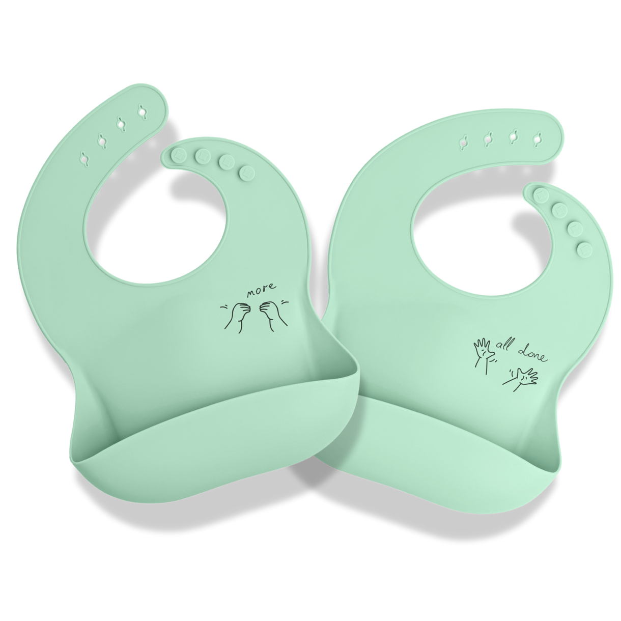 Silicone Baby Bibs with ASL Sign | APLAINR Baby Sign Language Bib ...