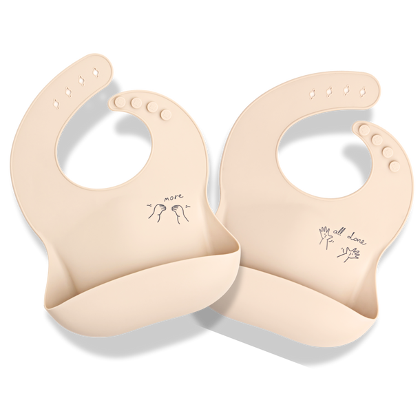 Silicone Baby Bibs with ASL Sign | APLAINR Baby Sign Language Bib ...