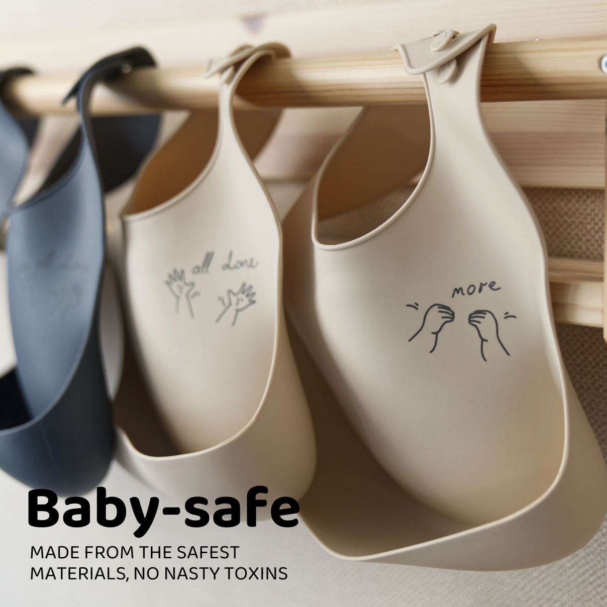 Silicone Baby Bibs with ASL Sign | APLAINR Baby Sign Language Bib ...