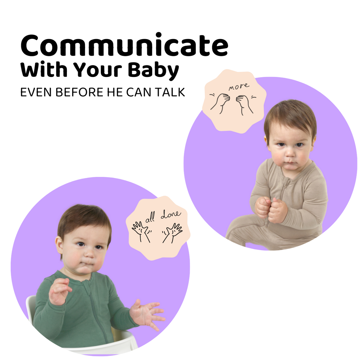 Silicone Baby Bibs with ASL Sign | APLAINR Baby Sign Language Bib ...